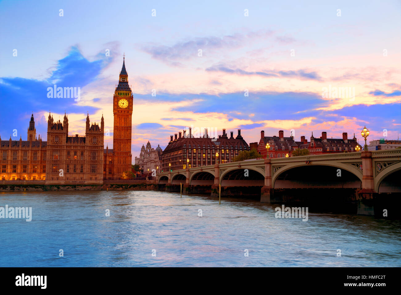 Big Ben Clock Tower London at Thames River England Stock Photo - Alamy