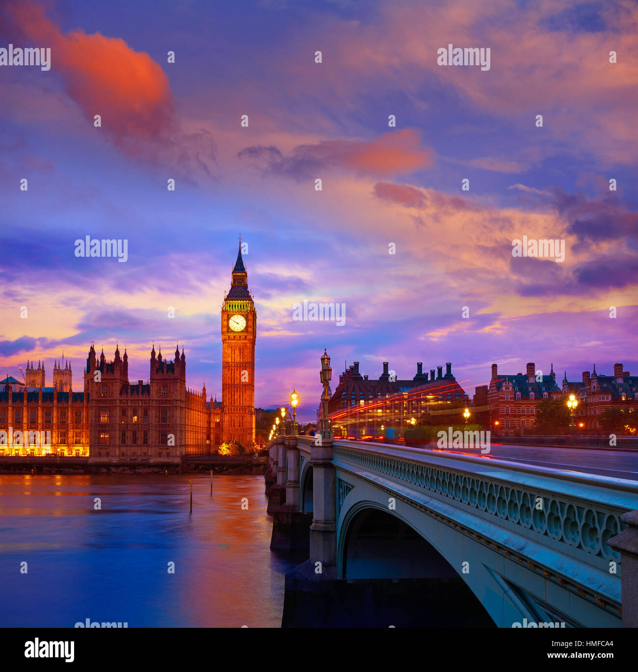 Big Ben Clock Tower London at Thames River England Stock Photo - Alamy