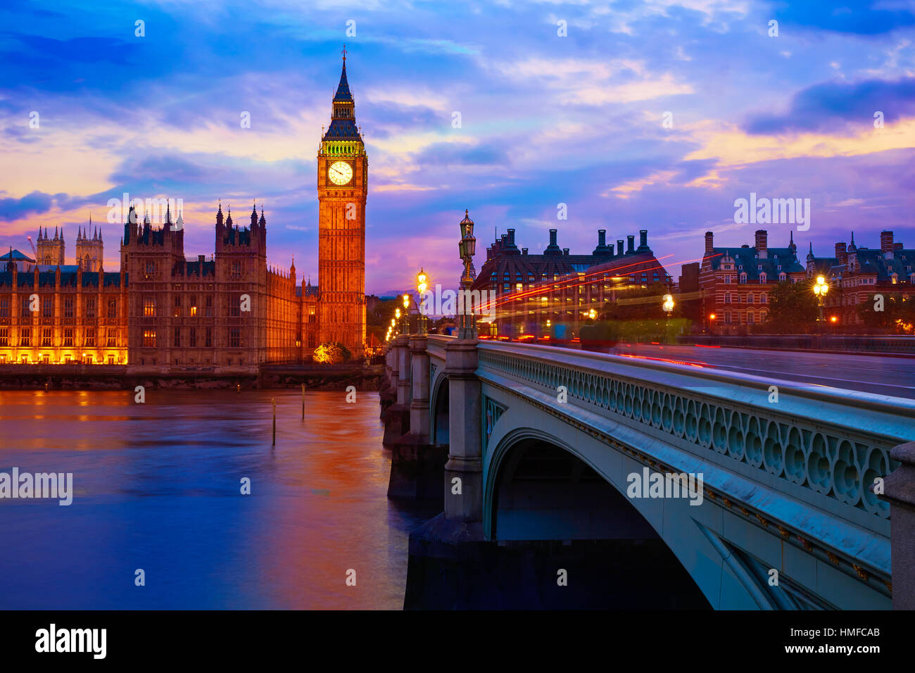 Big Ben Clock Tower London at Thames River England Stock Photo - Alamy