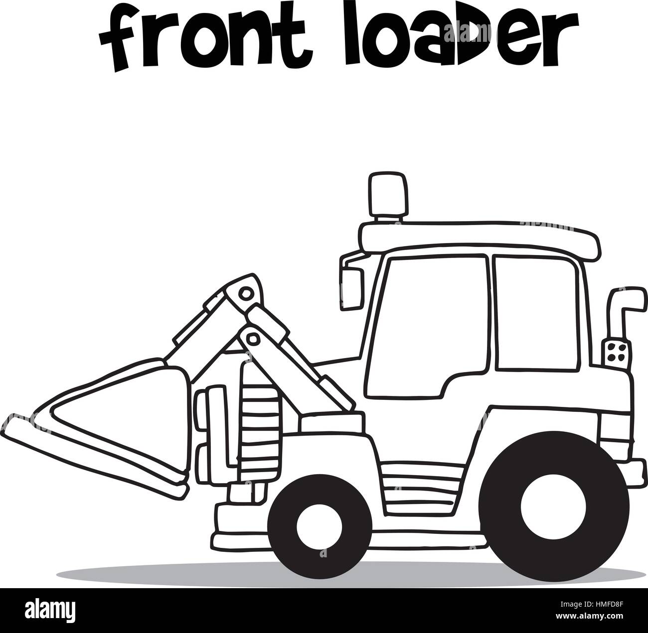 Front loader with hand draw Stock Vector Art & Illustration, Vector ...