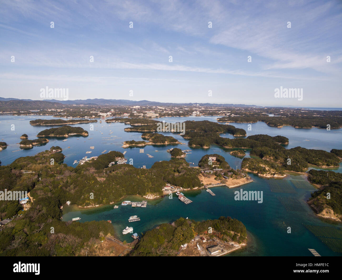 Aerial View of Ago Bay near Masaki Island, Shima City, Mie Prefecture ...