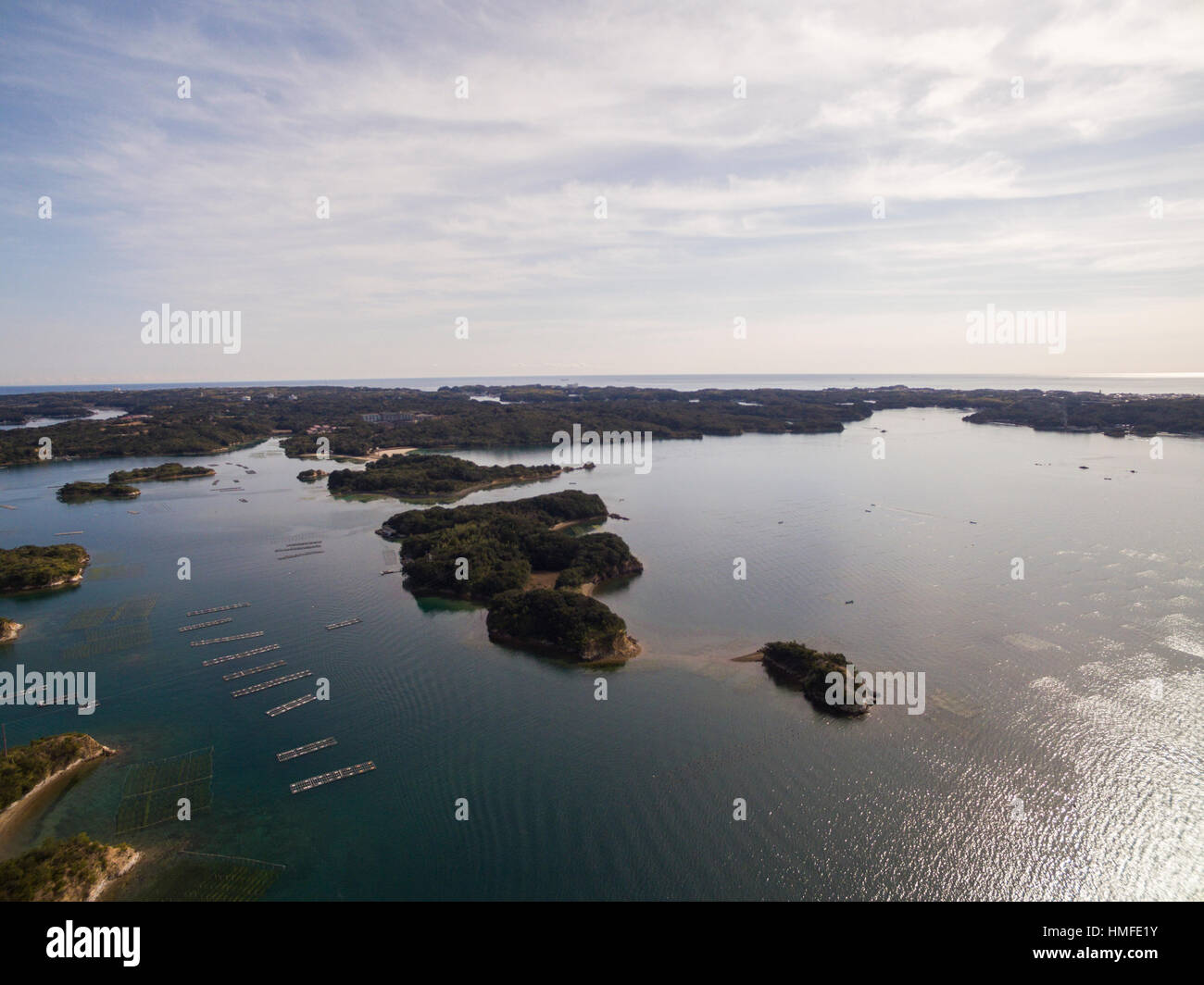 Aerial View of Ago Bay near Masaki Island, Shima City, Mie Prefecture ...