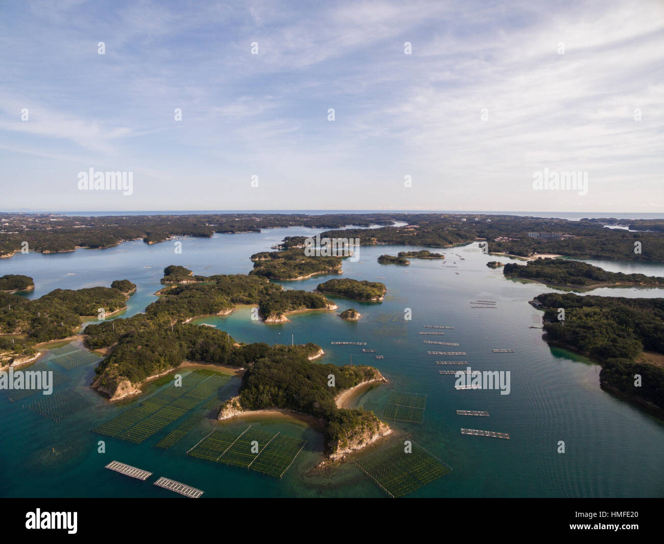 Aerial View of Ago Bay near Masaki Island, Shima City, Mie Prefecture ...