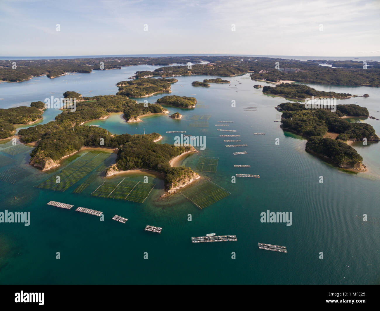 Aerial View of Ago Bay near Masaki Island, Shima City, Mie Prefecture ...
