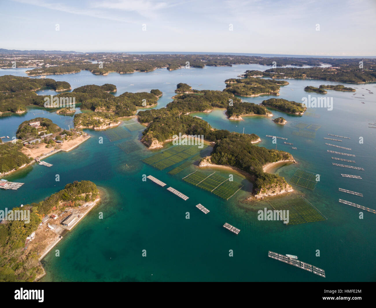 Aerial View of Ago Bay near Masaki Island, Shima City, Mie Prefecture ...