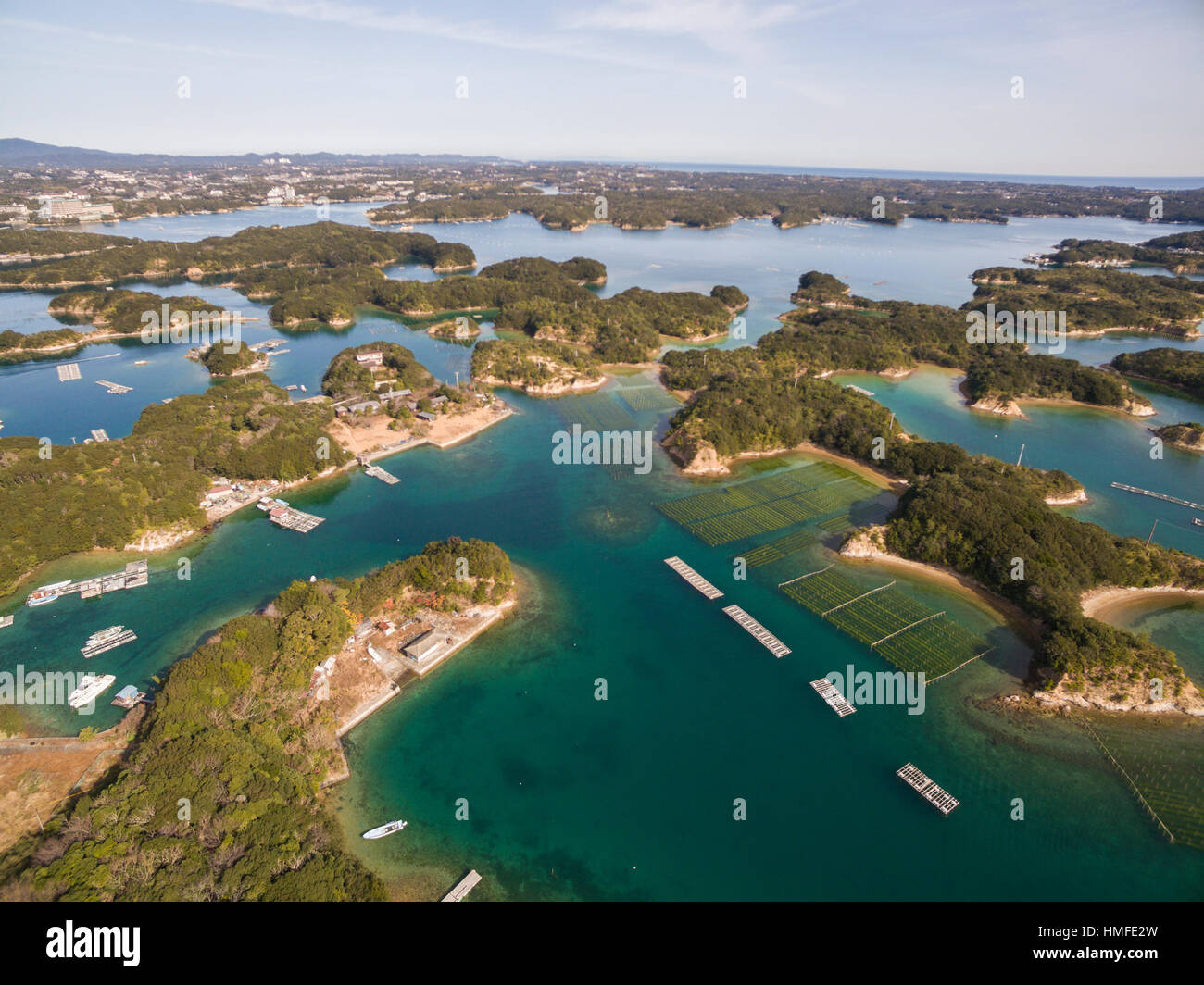 Aerial View of Ago Bay near Masaki Island, Shima City, Mie Prefecture ...