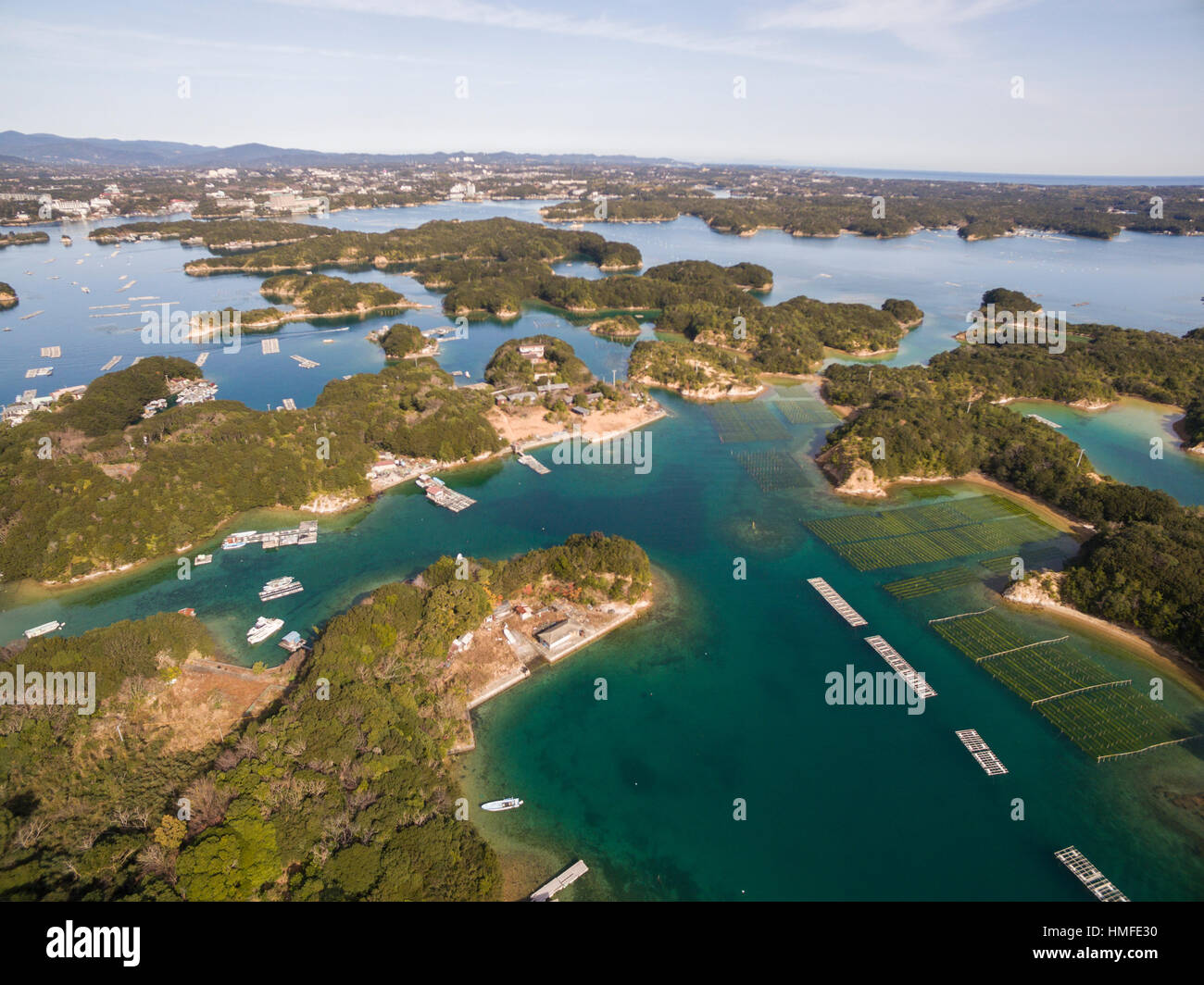 Aerial View of Ago Bay near Masaki Island, Shima City, Mie Prefecture ...