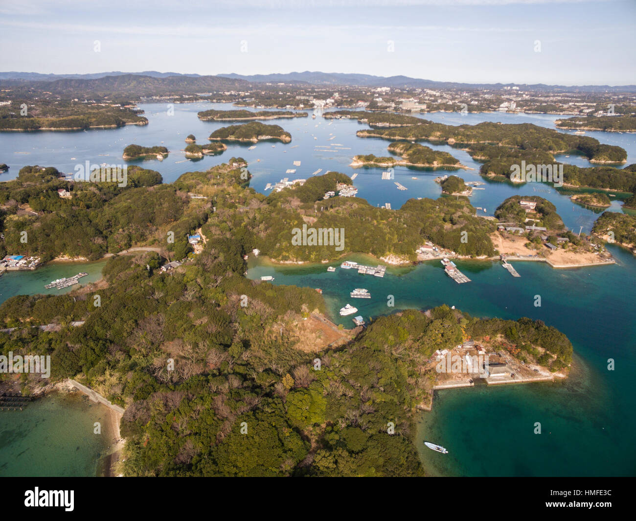 Aerial View of Ago Bay near Masaki Island, Shima City, Mie Prefecture ...