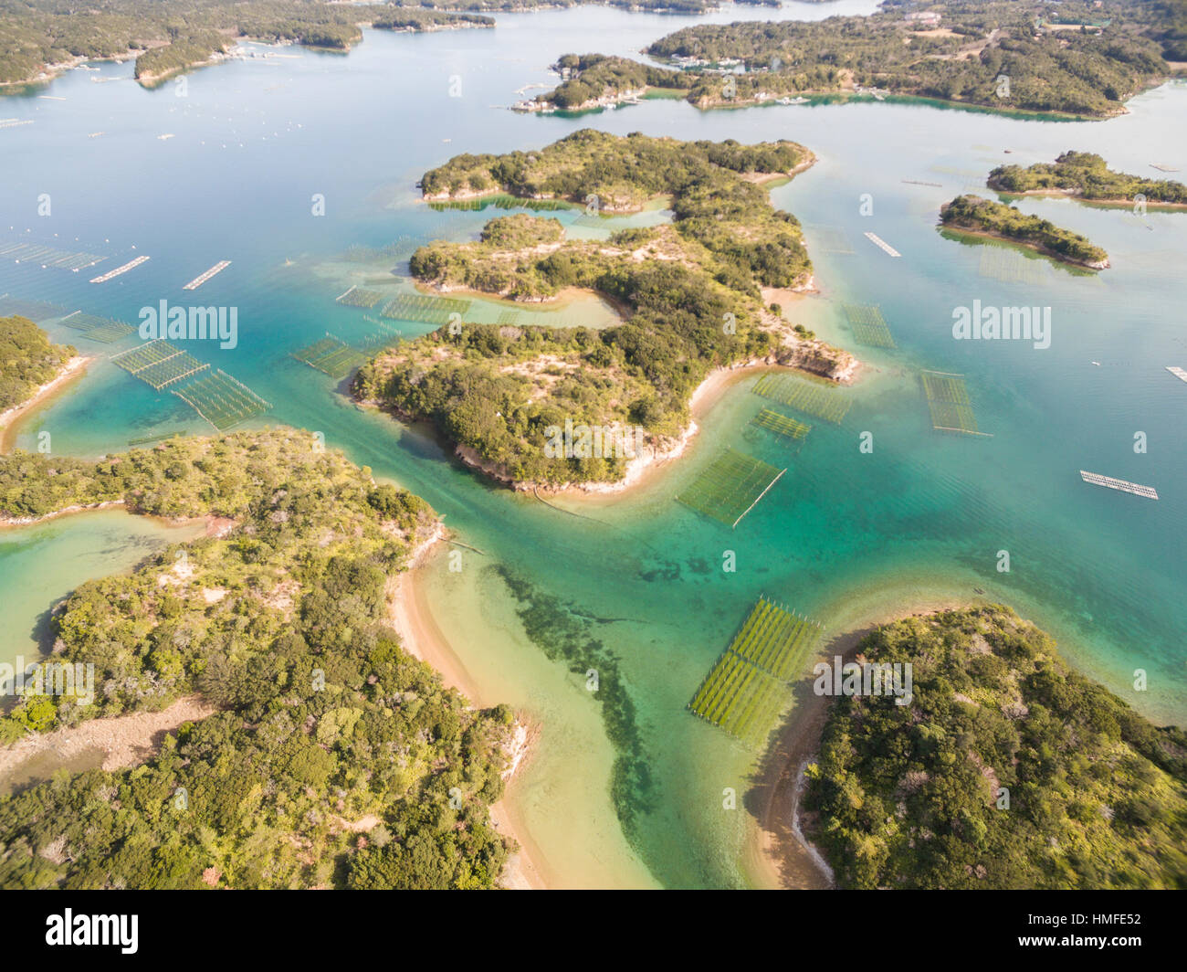 Aerial View of Ago Bay near Masaki Island, Shima City, Mie Prefecture ...