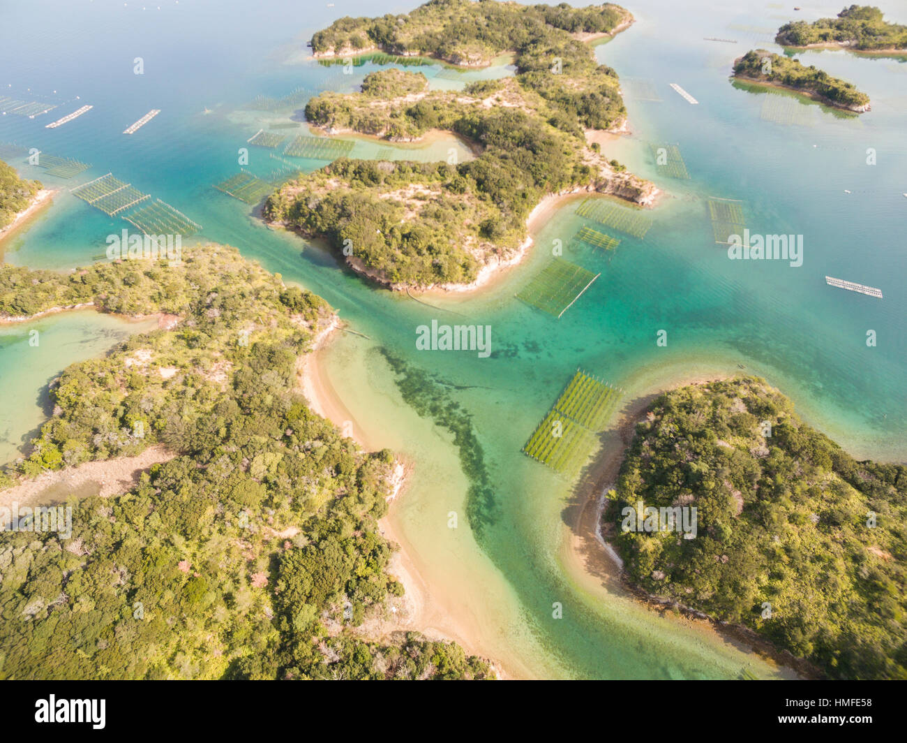 Aerial View of Ago Bay near Masaki Island, Shima City, Mie Prefecture ...