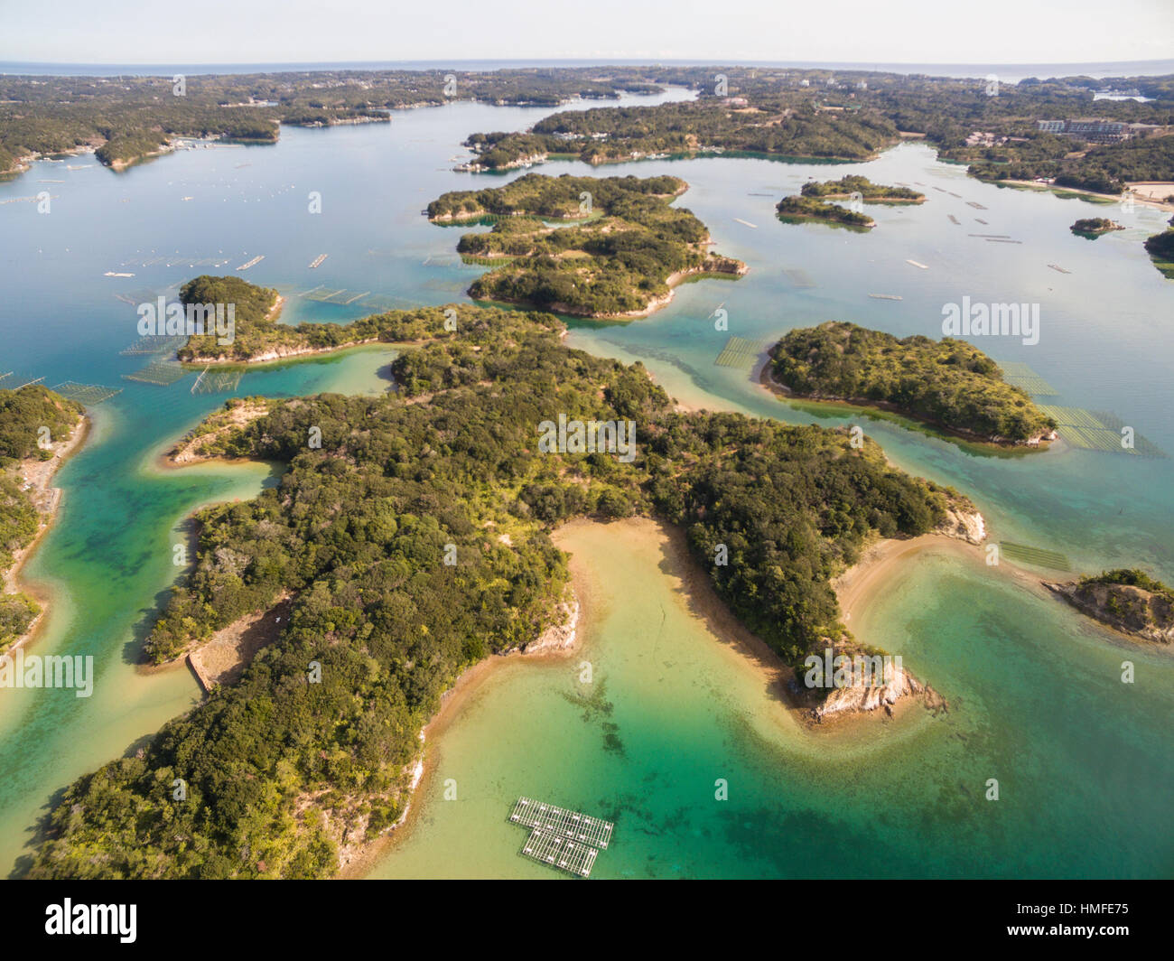 Aerial View of Ago Bay near Masaki Island, Shima City, Mie Prefecture ...