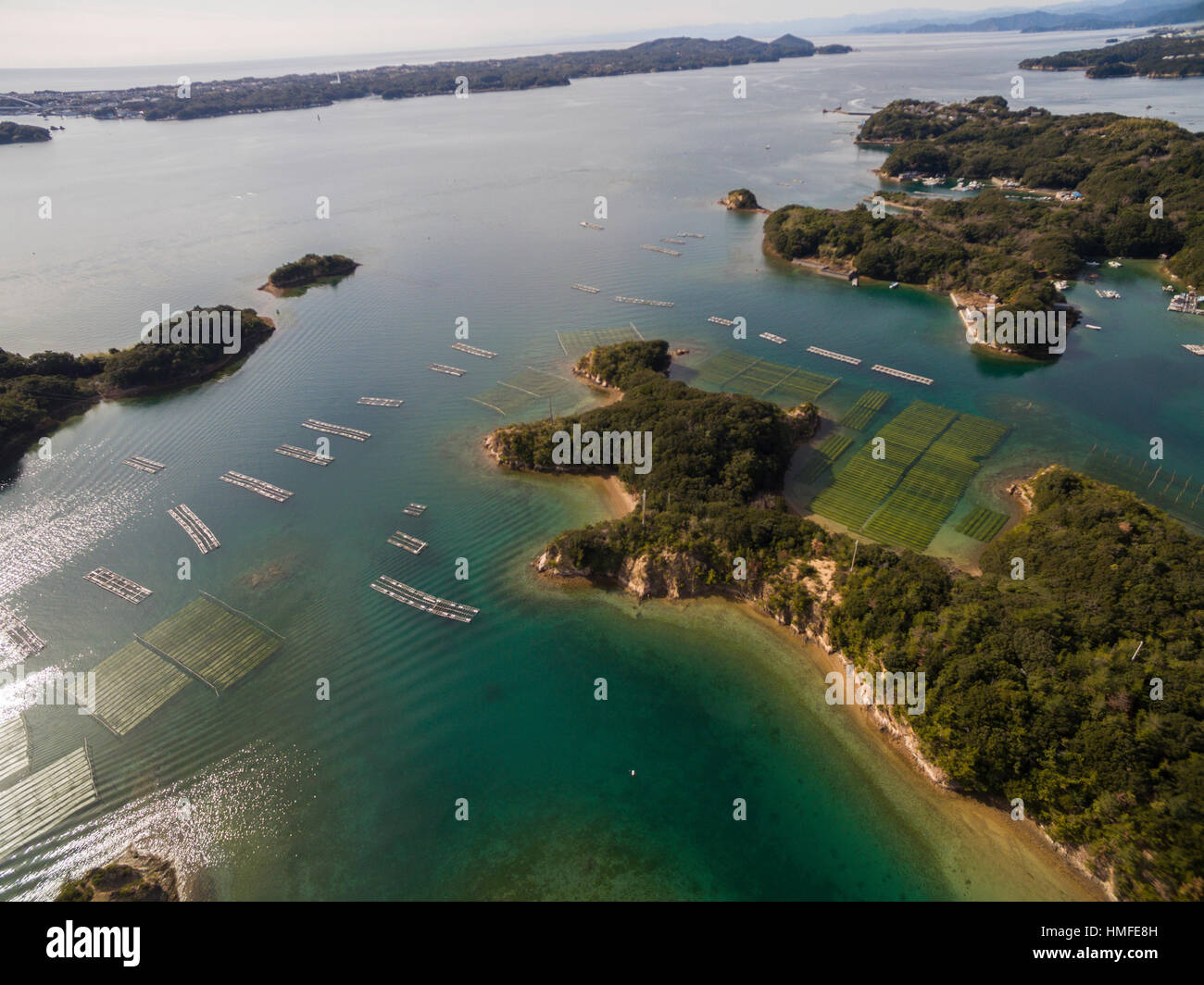 Aerial View of Ago Bay near Masaki Island, Shima City, Mie Prefecture ...