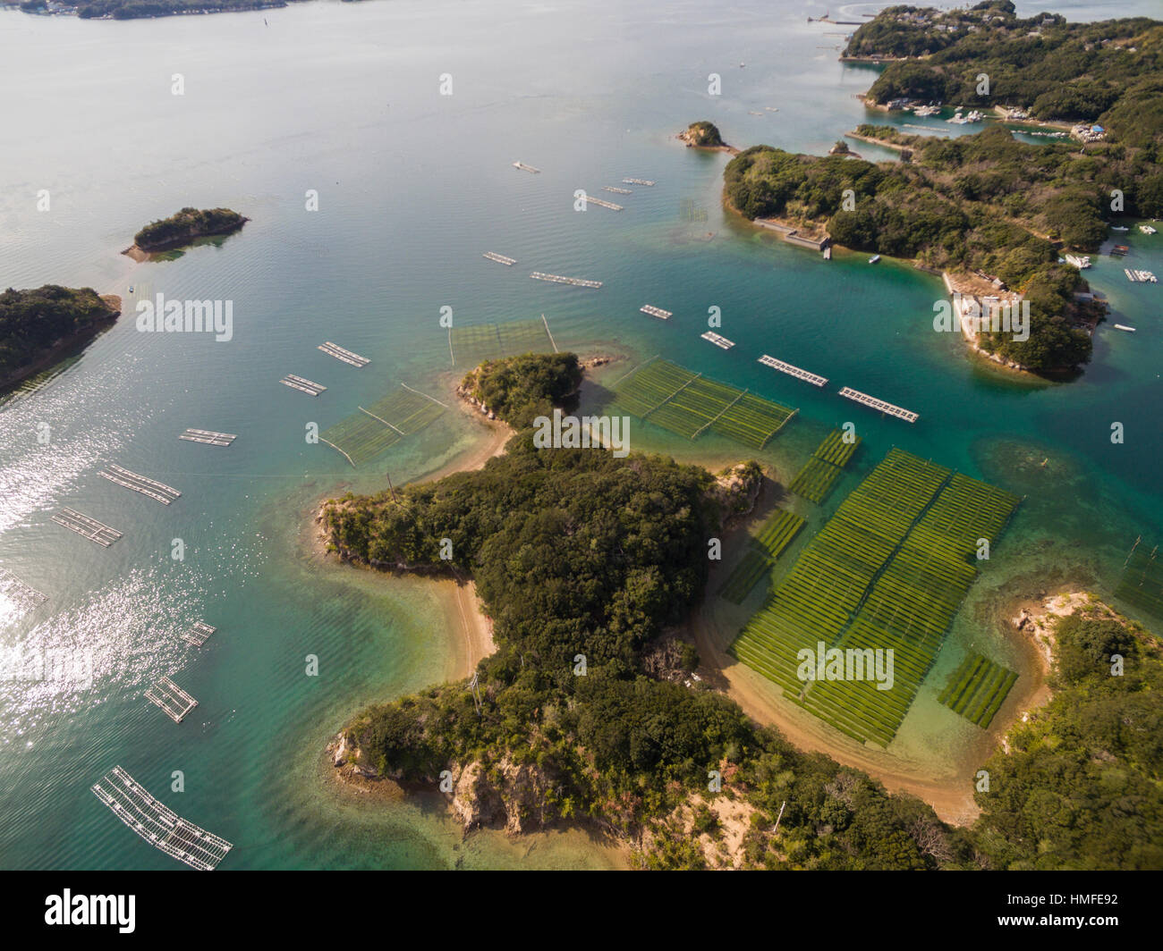 Aerial View of Ago Bay near Masaki Island, Shima City, Mie Prefecture ...