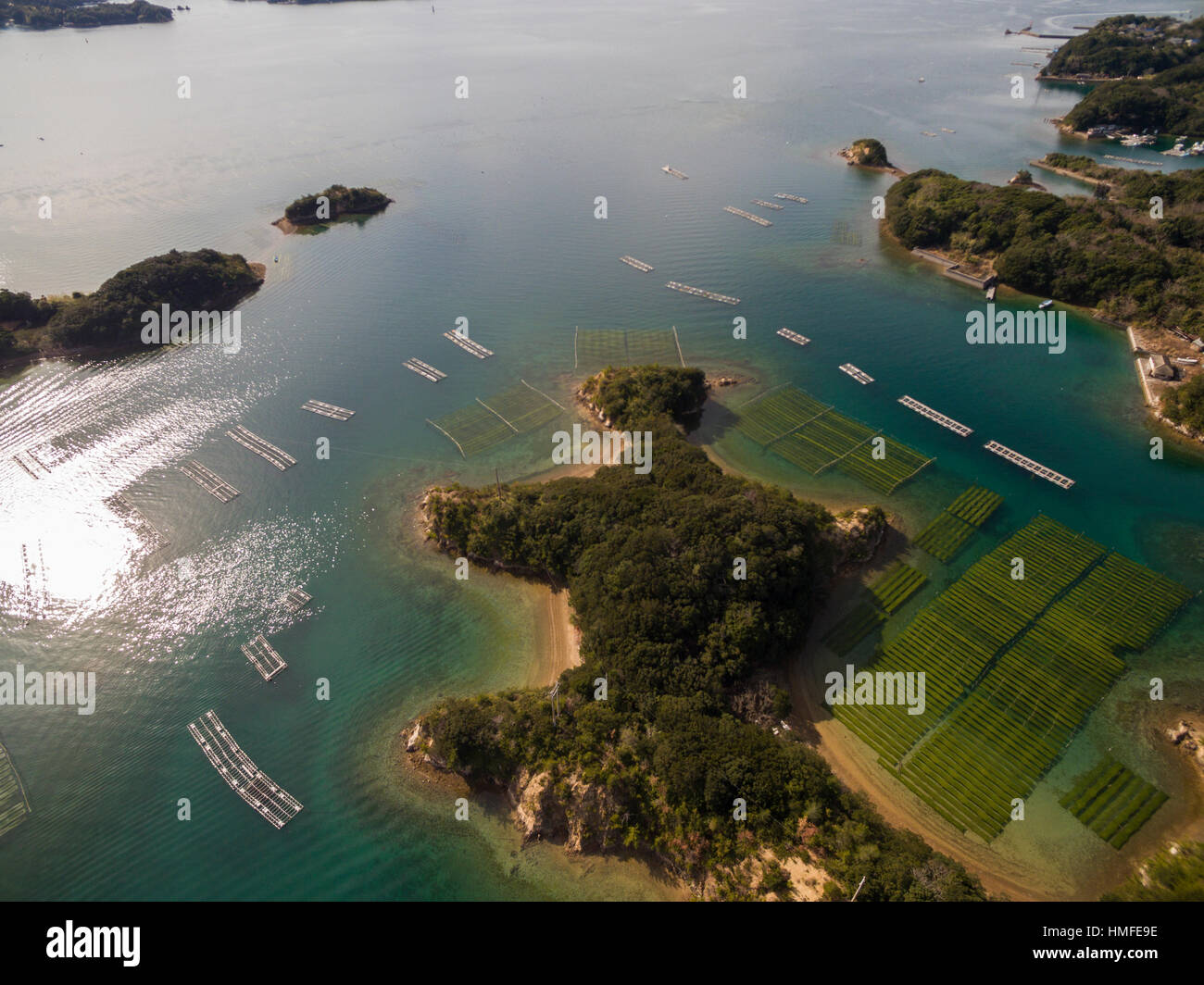 Aerial View of Ago Bay near Masaki Island, Shima City, Mie Prefecture ...