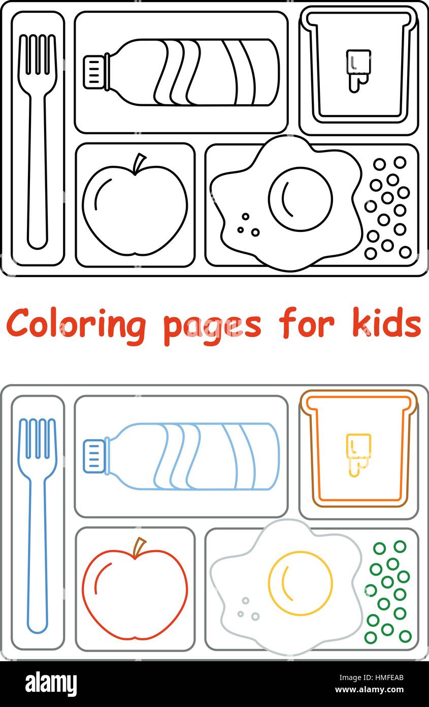 Coloring pages kids lunch tray hi-res stock photography and images - Alamy