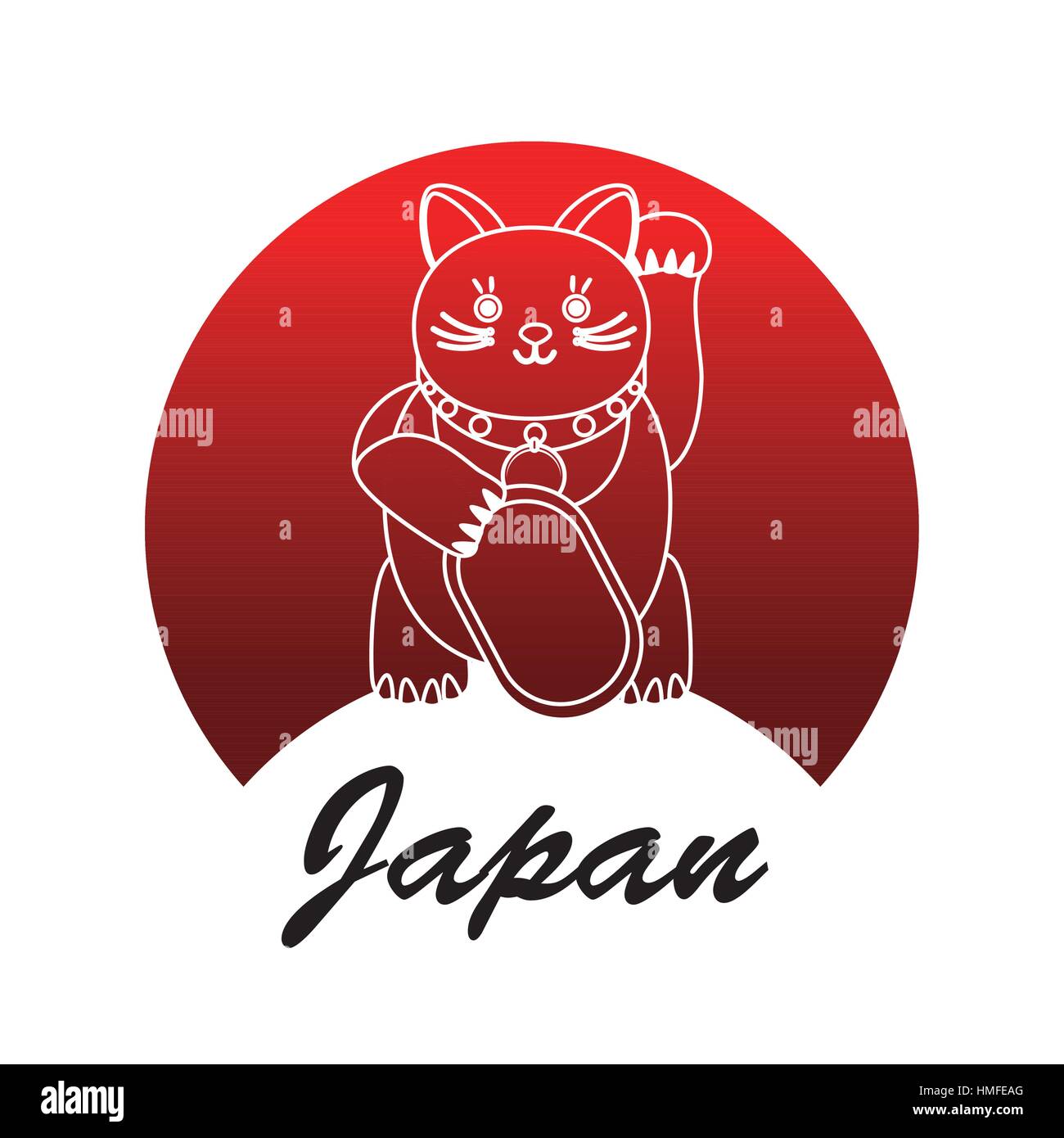 japanese culture cat lucky vector illustration design Stock Vector ...