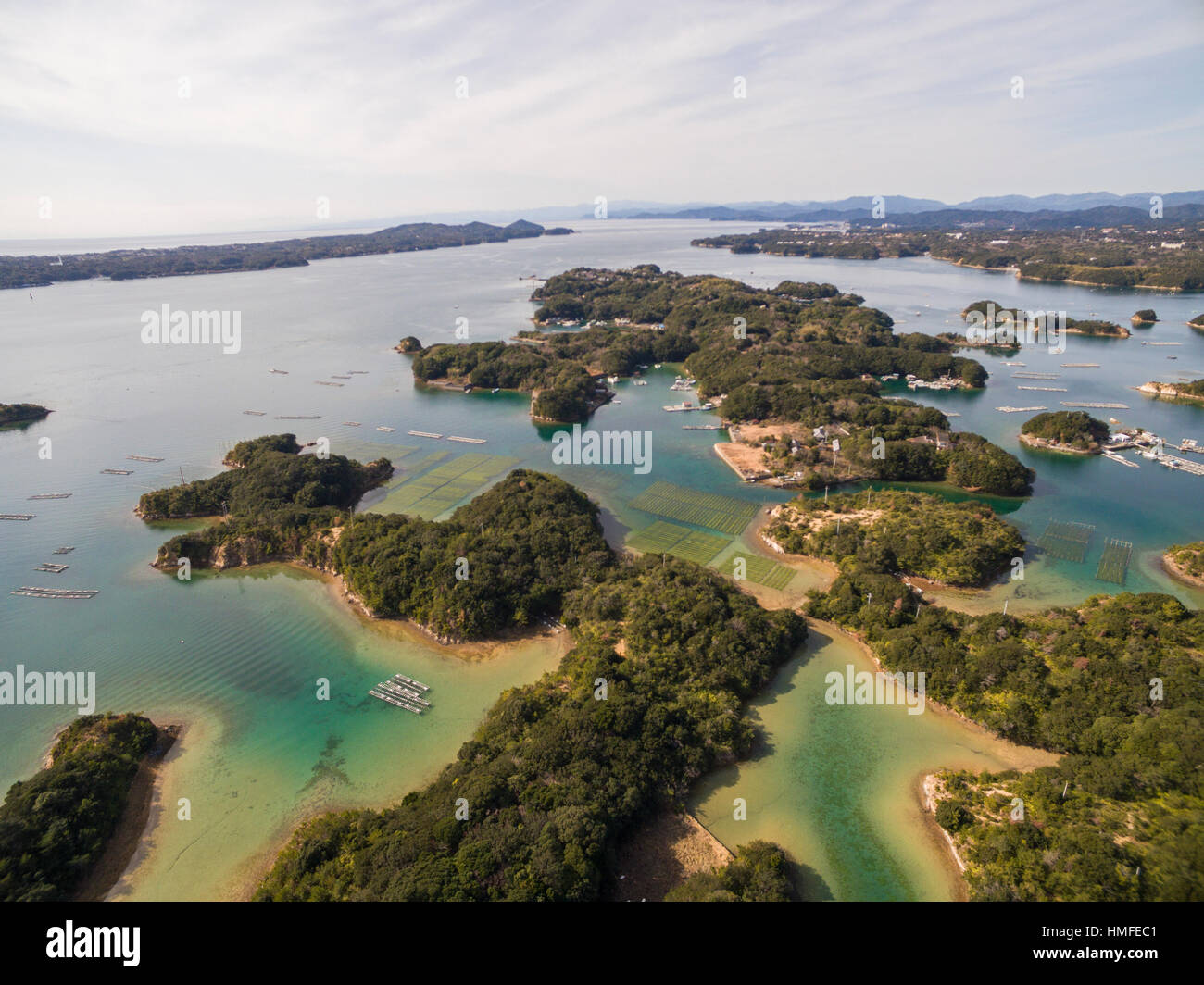 Aerial View of Ago Bay near Masaki Island, Shima City, Mie Prefecture ...