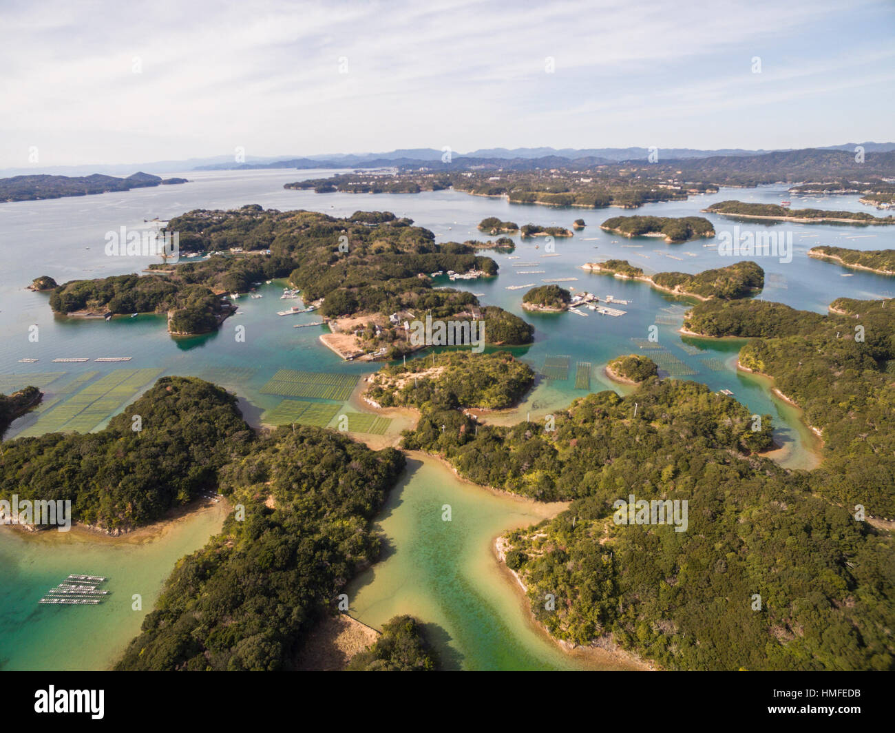 Aerial View of Ago Bay near Masaki Island, Shima City, Mie Prefecture ...