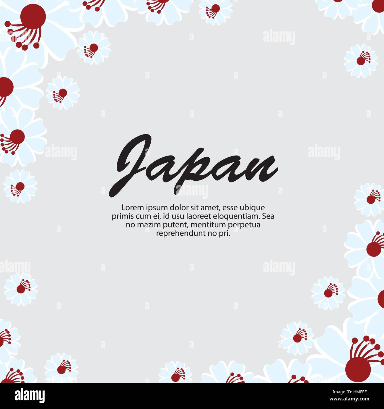 japanese culture natural flowers vector illustration design Stock ...