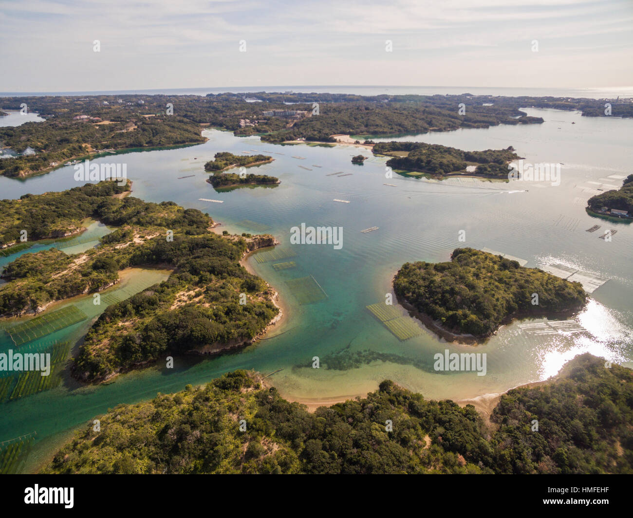 Aerial View of Ago Bay near Masaki Island, Shima City, Mie Prefecture ...