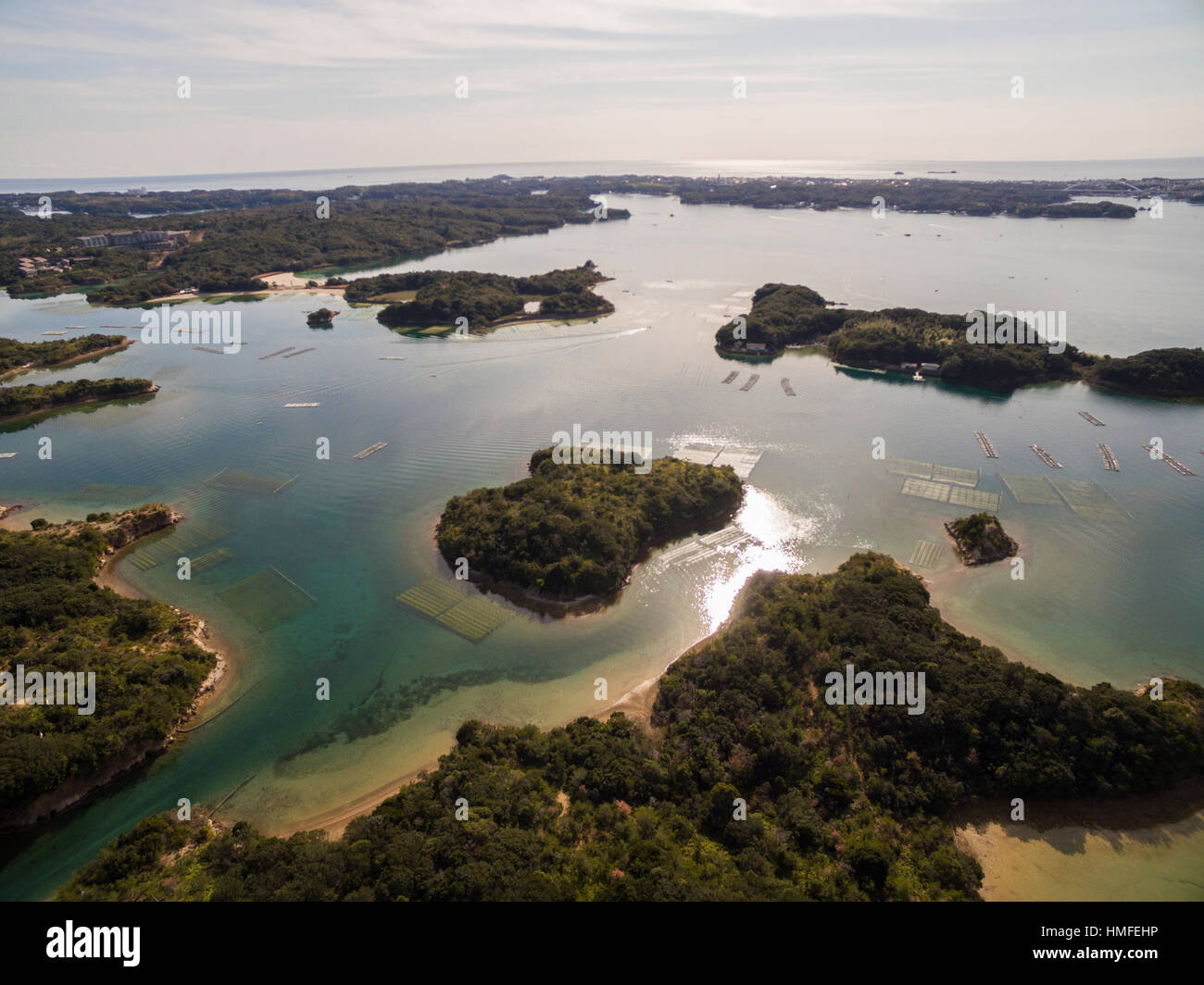 Aerial View of Ago Bay near Masaki Island, Shima City, Mie Prefecture ...