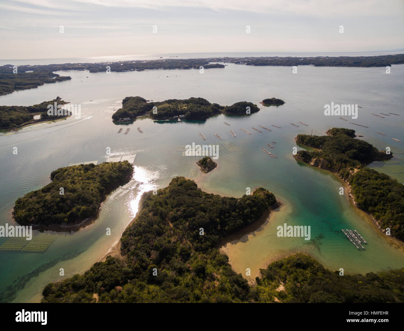 Aerial View of Ago Bay near Masaki Island, Shima City, Mie Prefecture ...