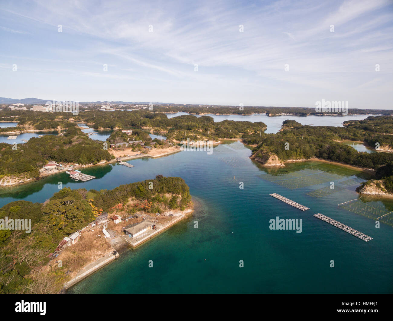 Aerial View of Ago Bay near Masaki Island, Shima City, Mie Prefecture ...