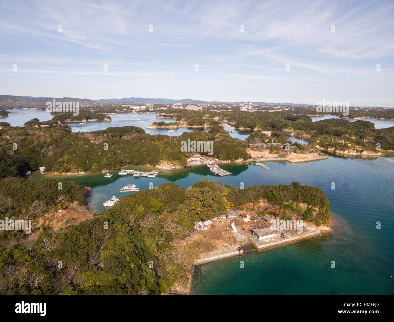 Aerial View of Ago Bay near Masaki Island, Shima City, Mie Prefecture ...
