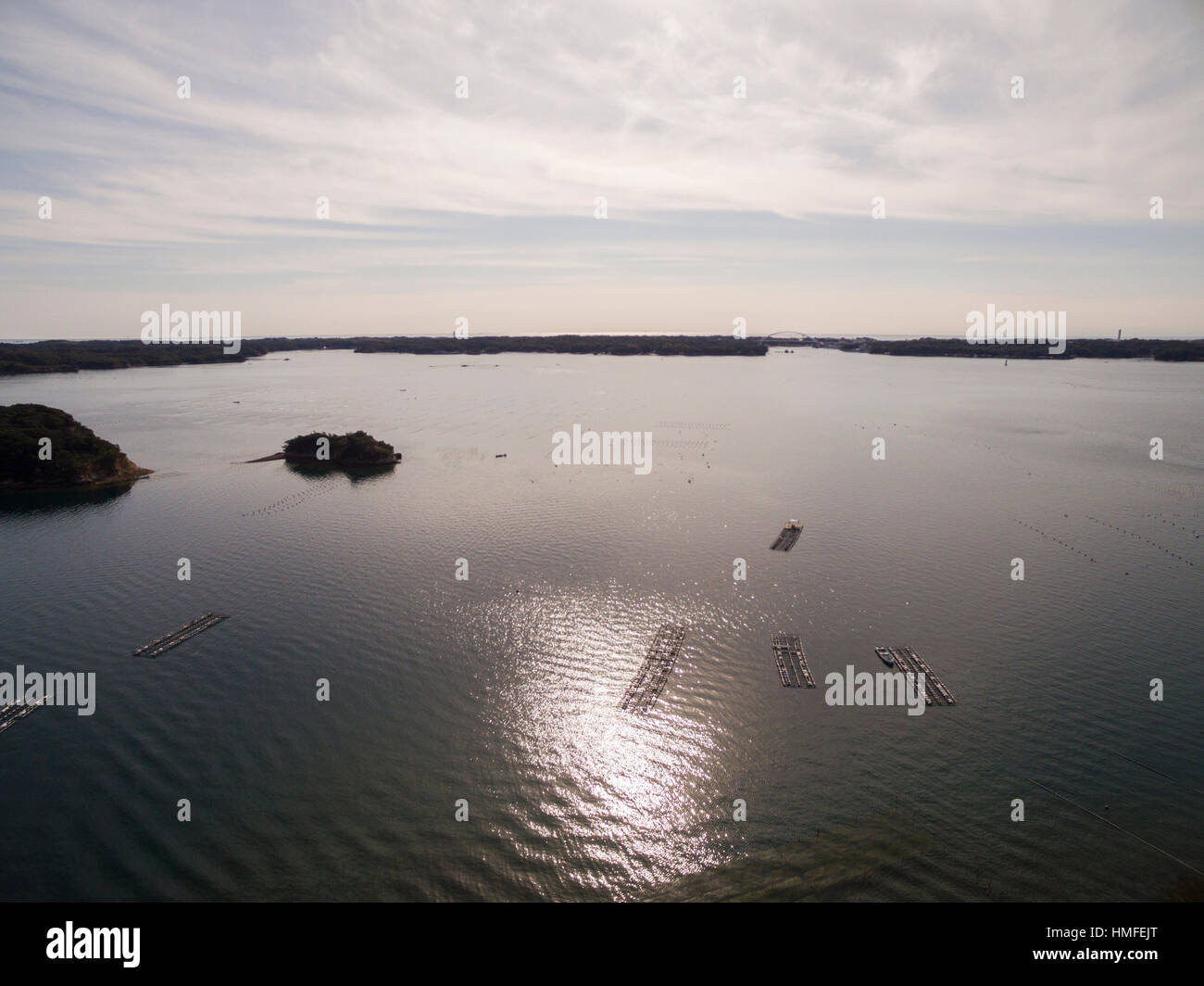 Aerial View of Ago Bay near Masaki Island, Shima City, Mie Prefecture ...