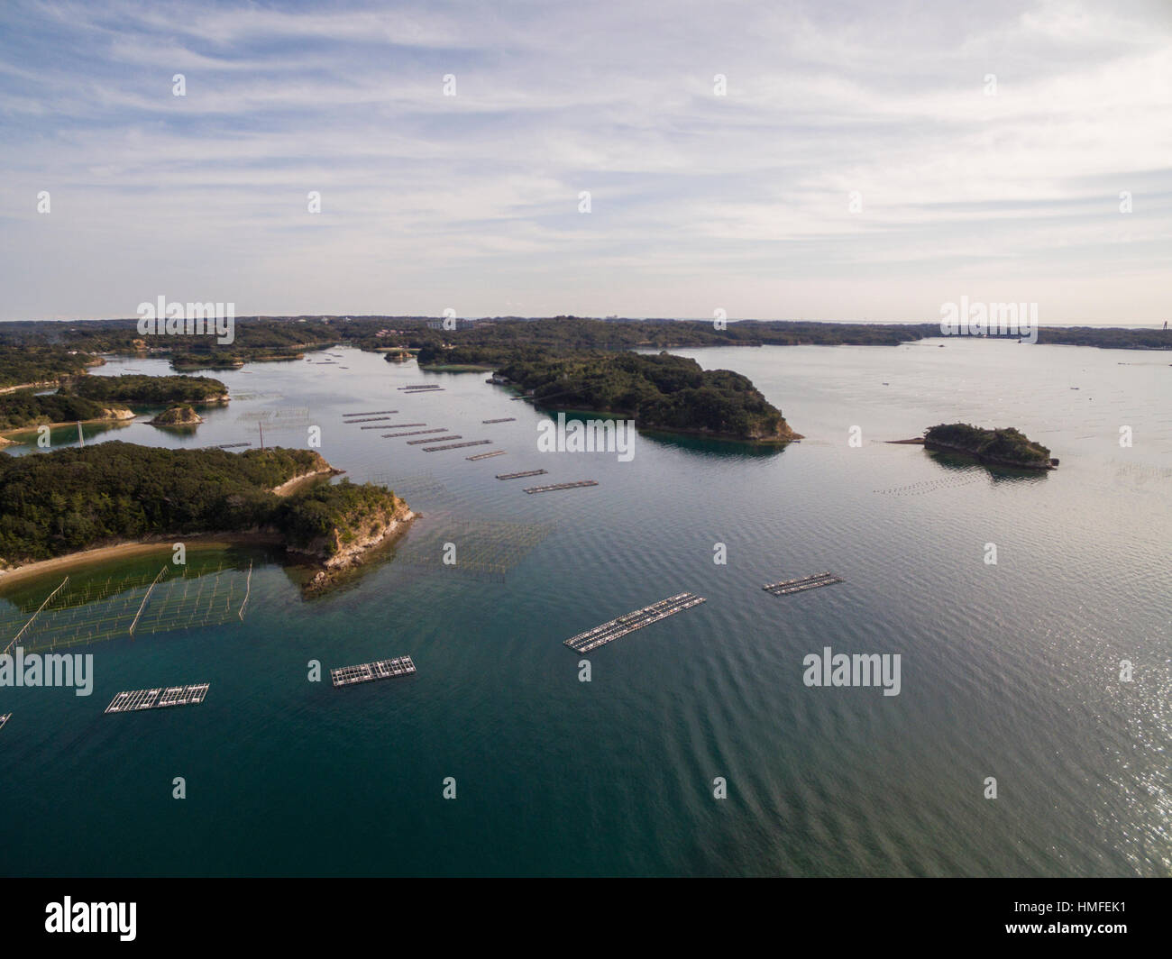 Aerial View of Ago Bay near Masaki Island, Shima City, Mie Prefecture ...
