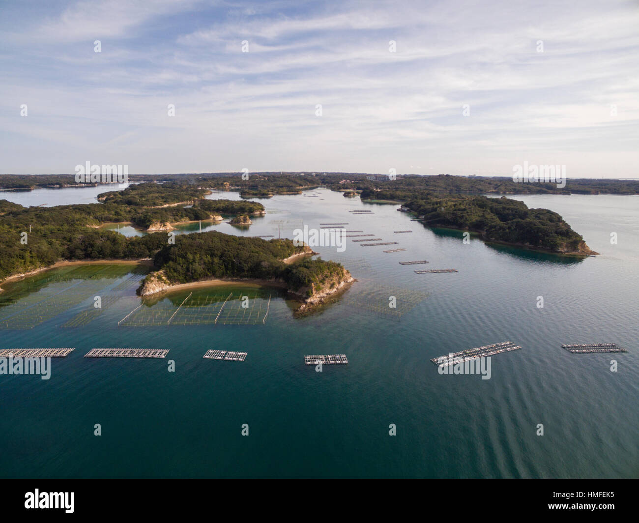 Aerial View of Ago Bay near Masaki Island, Shima City, Mie Prefecture ...