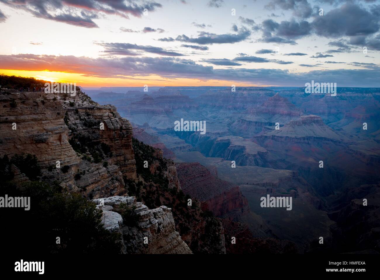 Grand Canyon sunset view with cloud and sky Stock Photo - Alamy