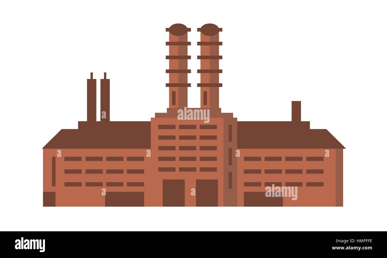 Manufacturing factory building. Industrial factory vector flat ...