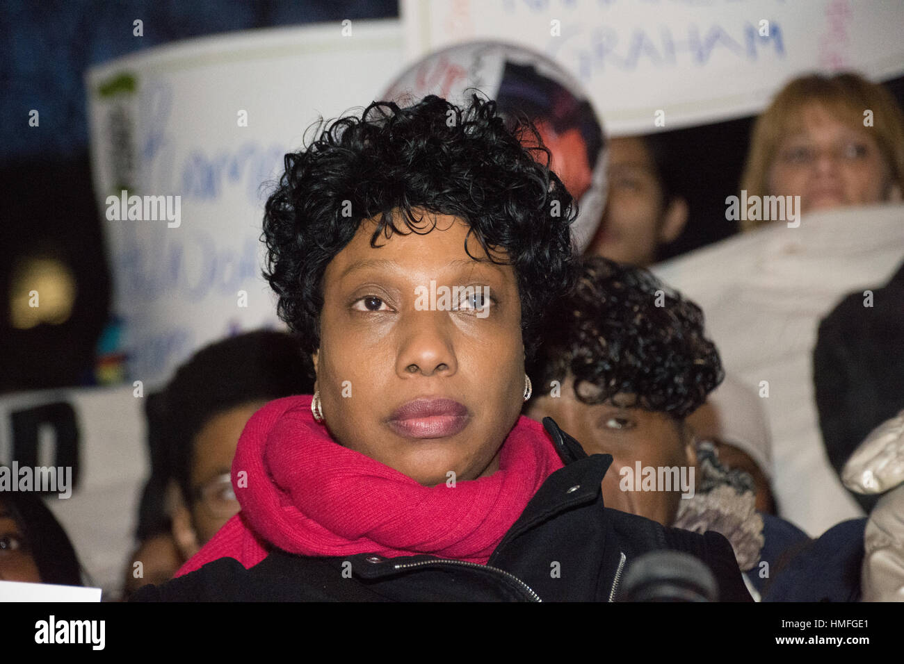 New York City, United States. 02nd Feb, 2017. Constance Malcolm, mother ...