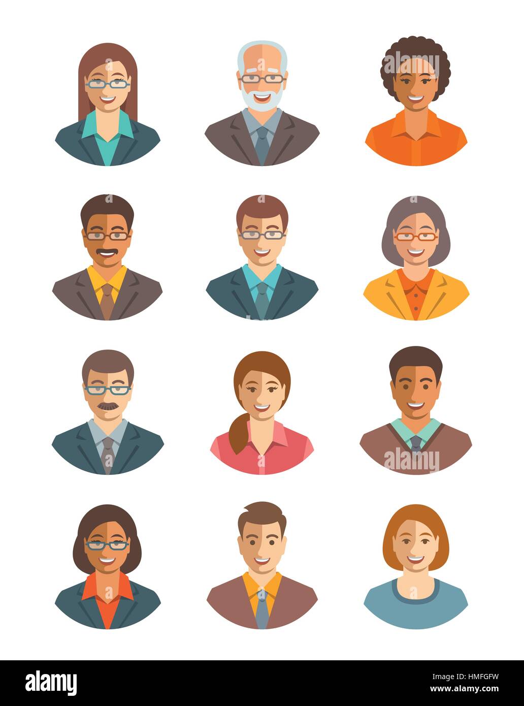 Business people vector avatars set. Business team icons. Men and women ...