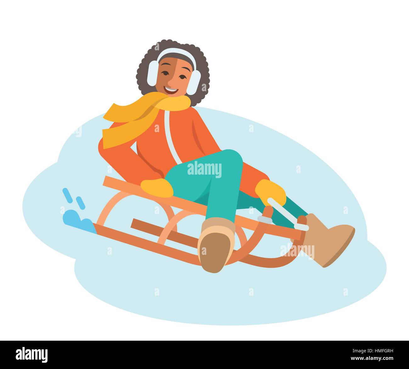 Cartoon kids playing on snow hi-res stock photography and images - Alamy