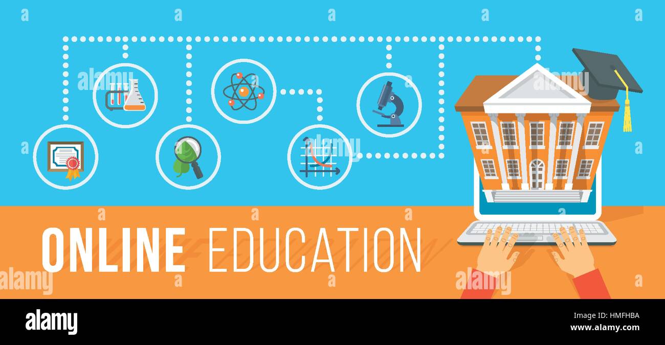 Modern flat vector conceptual horizontal illustration of online ...