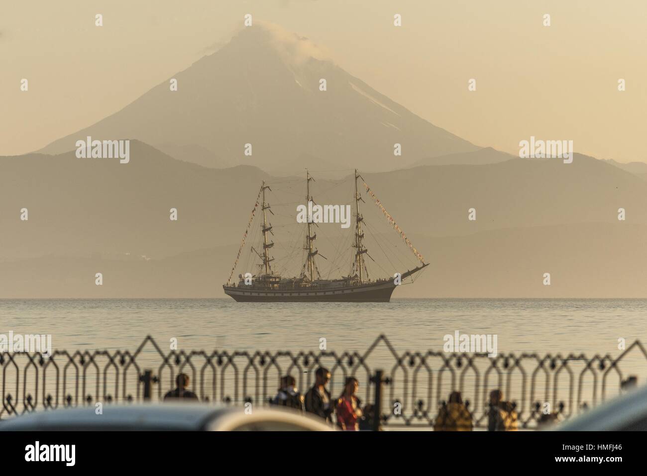 Russia, Kamchatka Krai, Petropavlovsk-Kamchatsky. Frigate 'Pallada' in ...