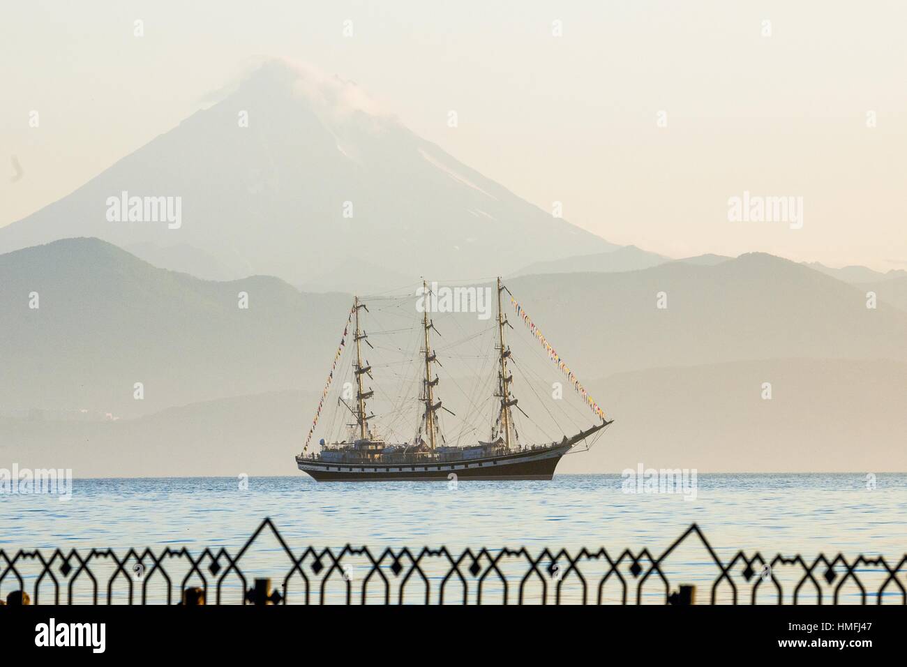 Russia, Kamchatka Krai, Petropavlovsk-Kamchatsky. Frigate 'Pallada' in ...