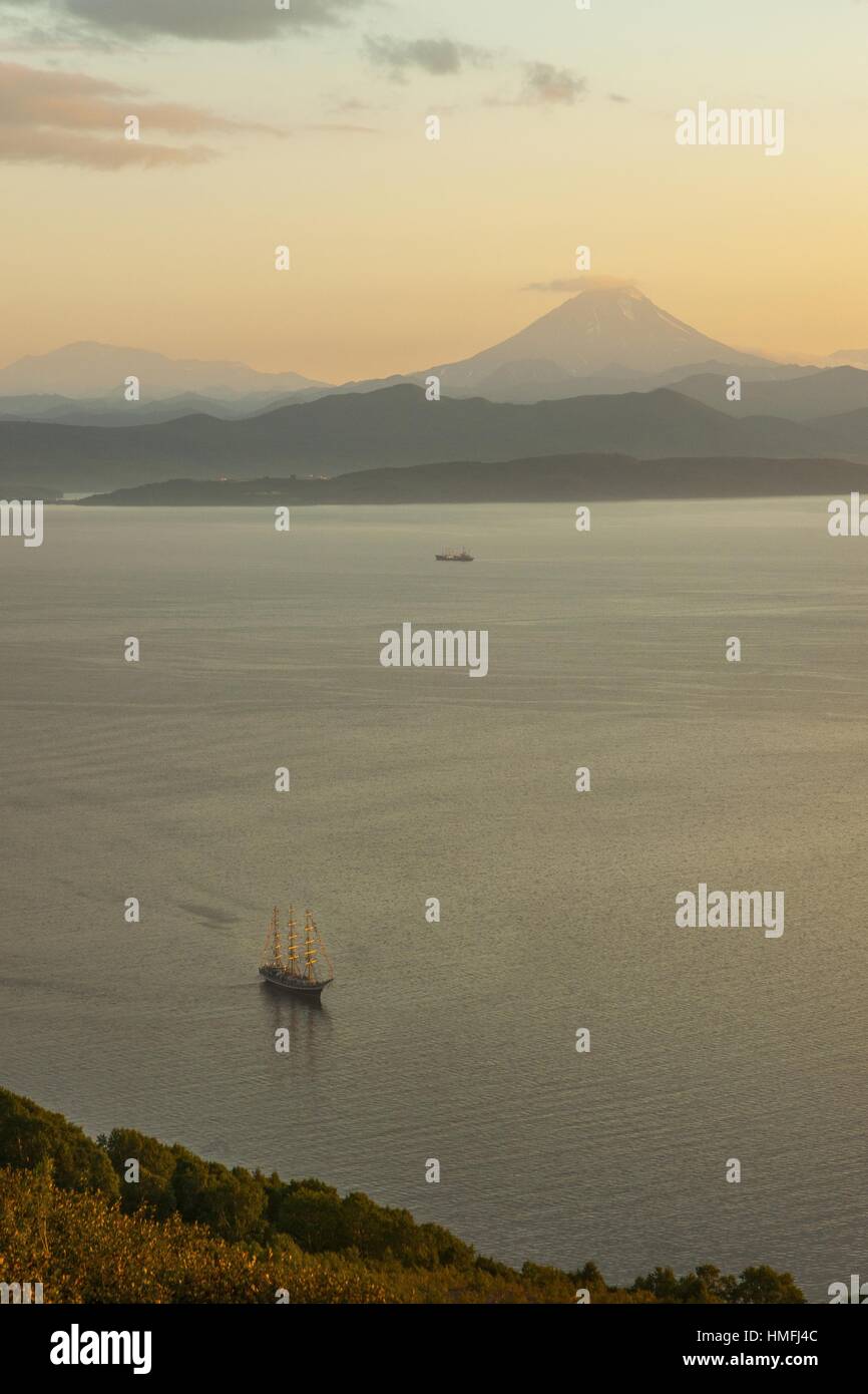 Russia, Kamchatka Krai, Petropavlovsk-Kamchatsky. Frigate 'Pallada' in ...