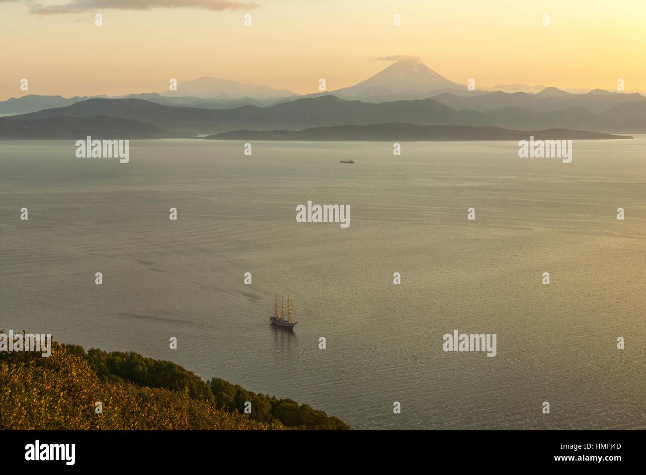 Russia, Kamchatka Krai, Petropavlovsk-Kamchatsky. Frigate 'Pallada' in ...