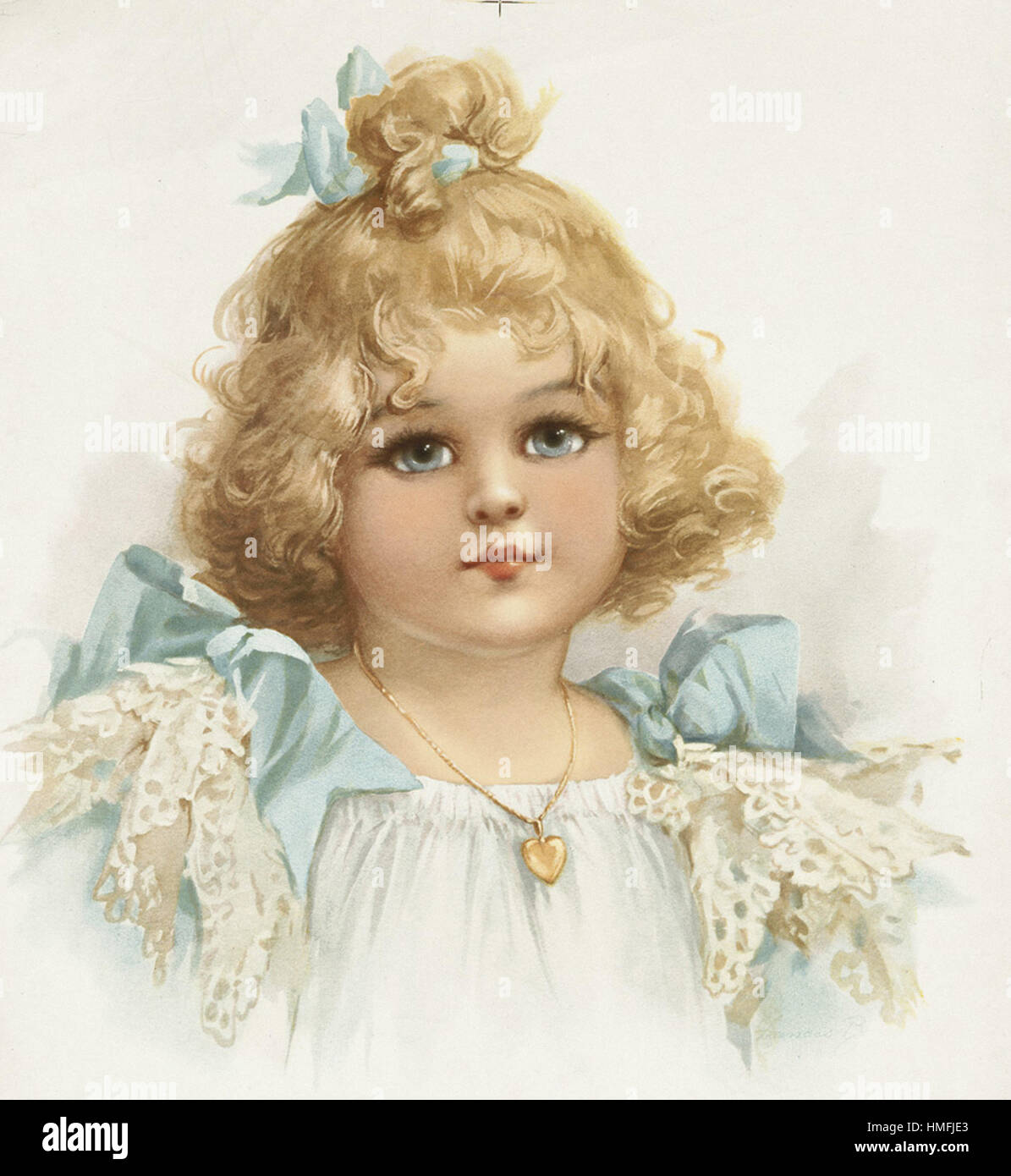 Louis Prang - Portrait of a Young Girl Stock Photo - Alamy