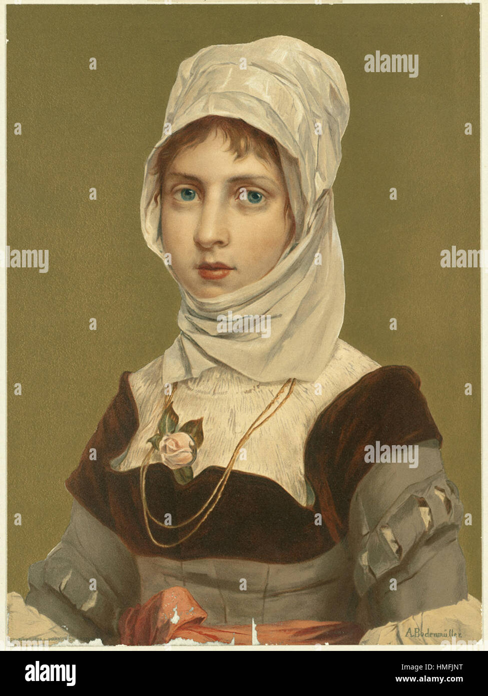 Louis Prang - Citizen- Female Head Stock Photo - Alamy