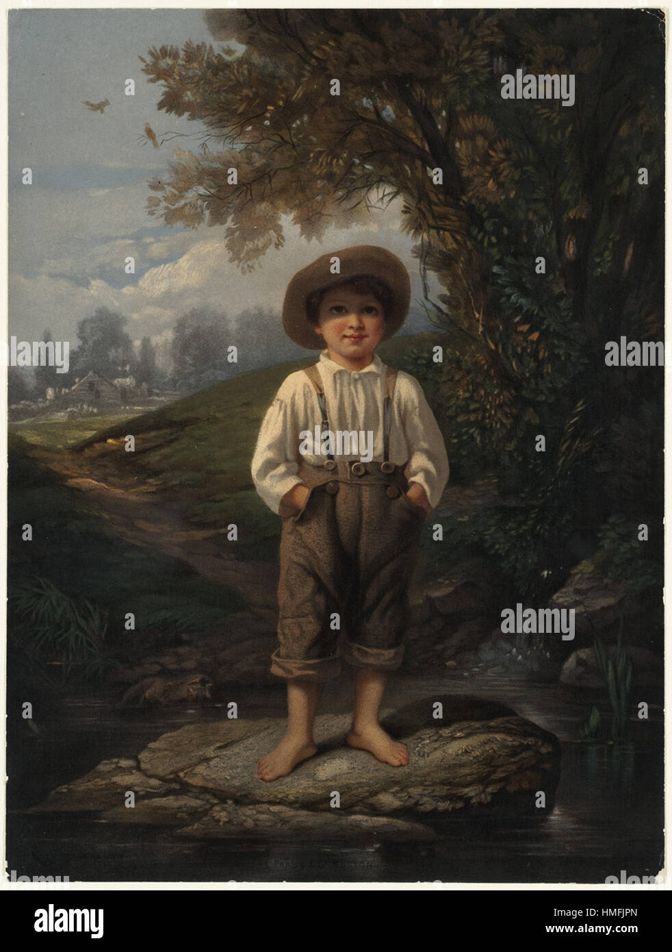 Louis Prang - The Barefoot Boy Stock Photo - Alamy