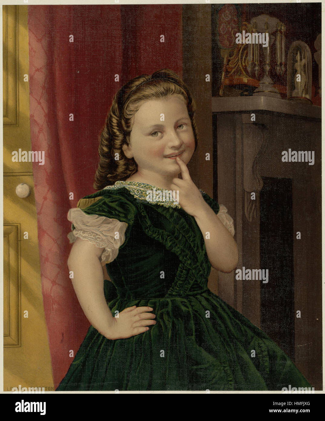 Louis Prang - Meditating Mischief Stock Photo - Alamy