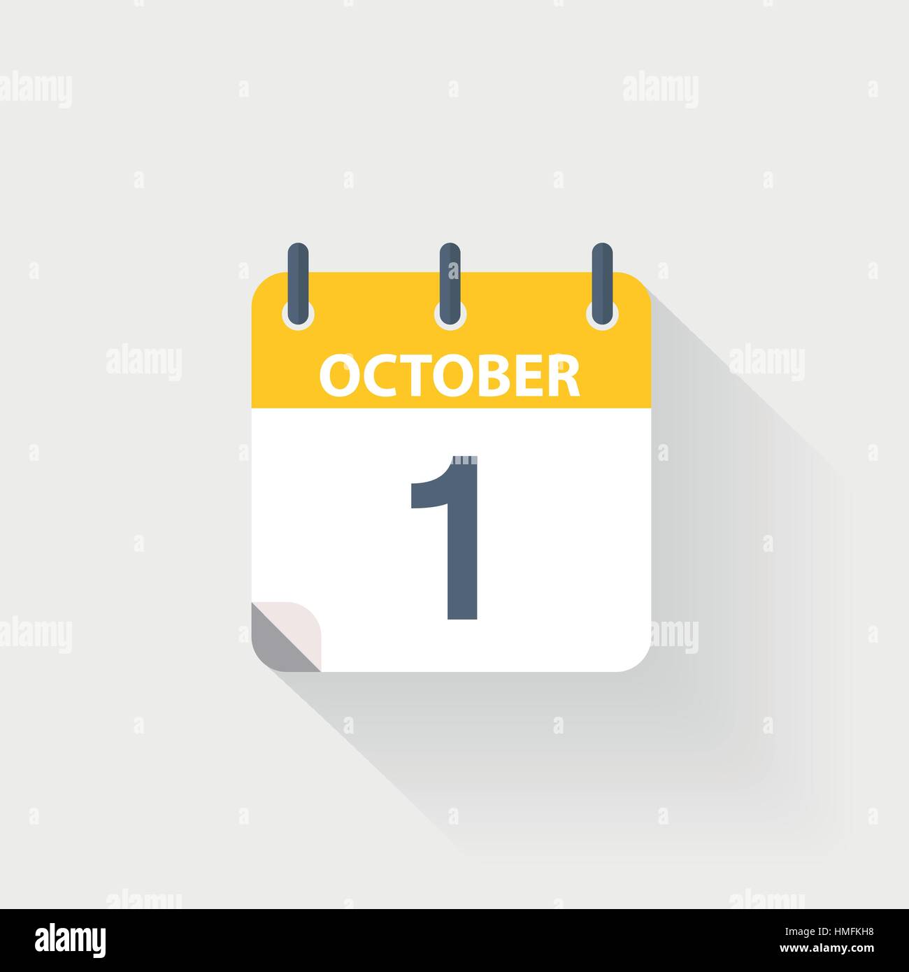 1 october calendar icon on grey background Stock Vector Image & Art - Alamy