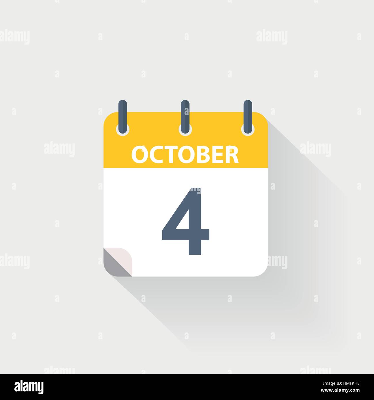 4 october calendar icon on grey background Stock Vector Image & Art - Alamy