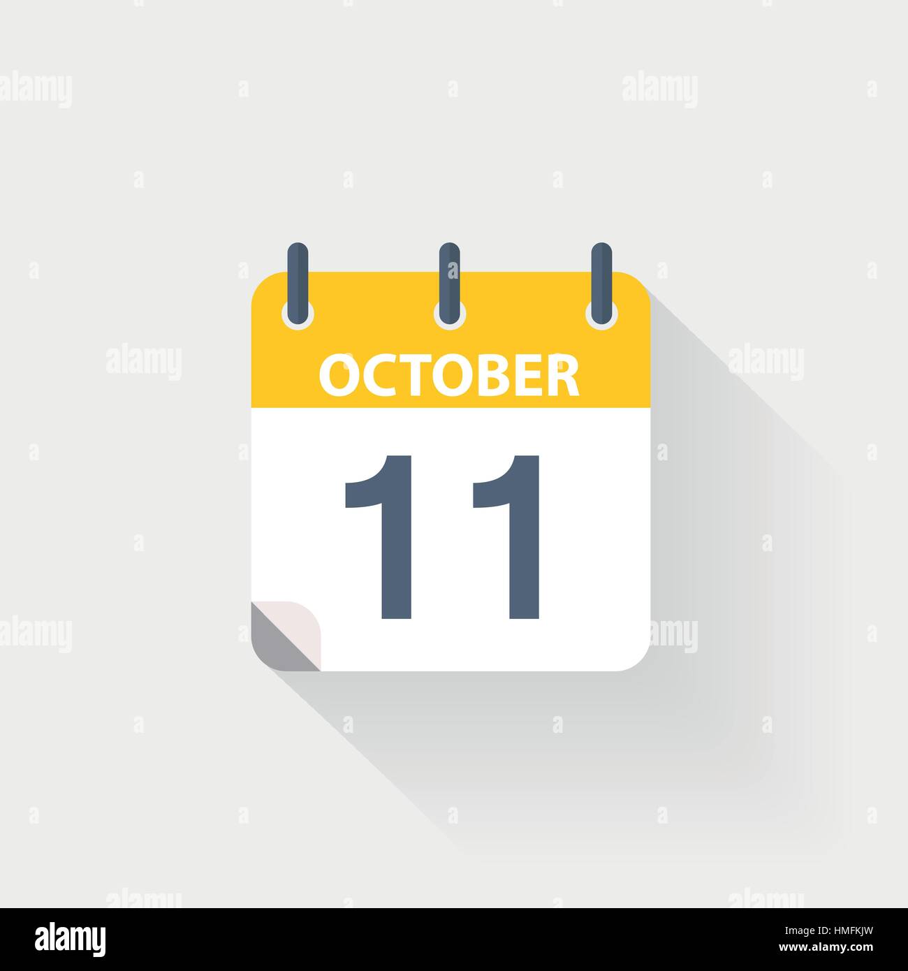 11 october calendar icon on grey background Stock Vector Image & Art ...