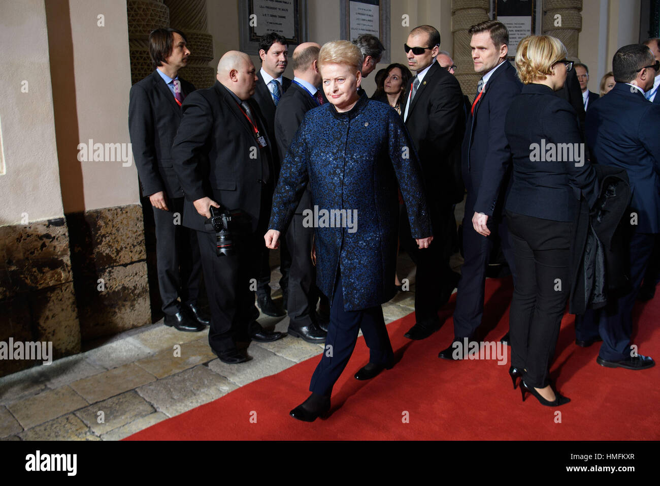 President of Lithuania, Dalia Grybauskaite, arriving at the at the ...