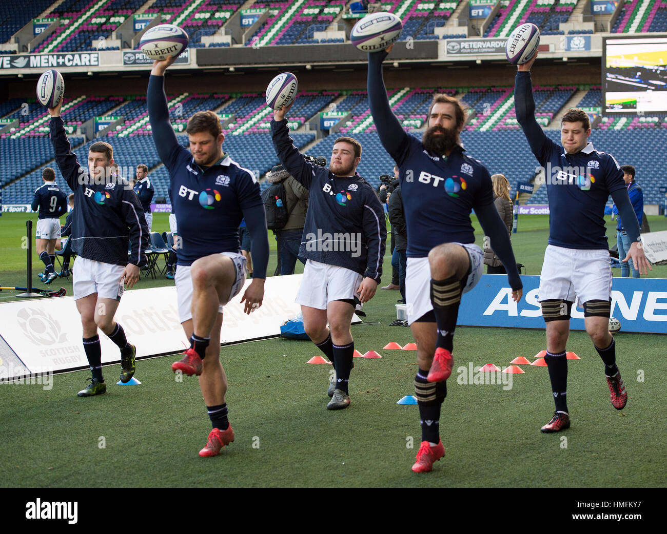 Scotland's (left-right) Mark Bennett, Ross Ford, Zander Ferguson, Josh ...